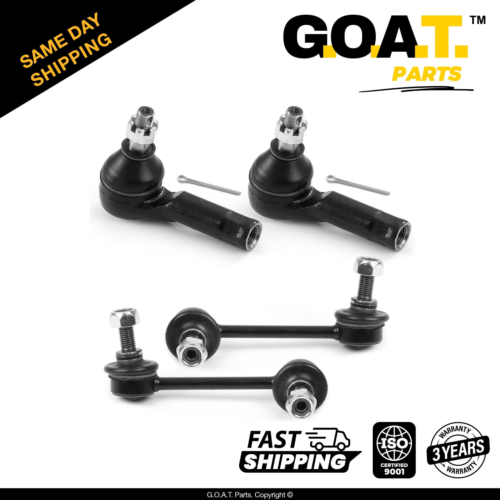 GOAT Parts - Front Sway Bar & Outer Tie Rod End Kit for 1993-1997 Ford ...