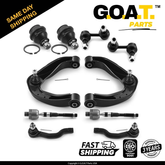 GOAT Parts - Sway Bar + Control Arm + Tie Rod Set for 2005-2019 ...