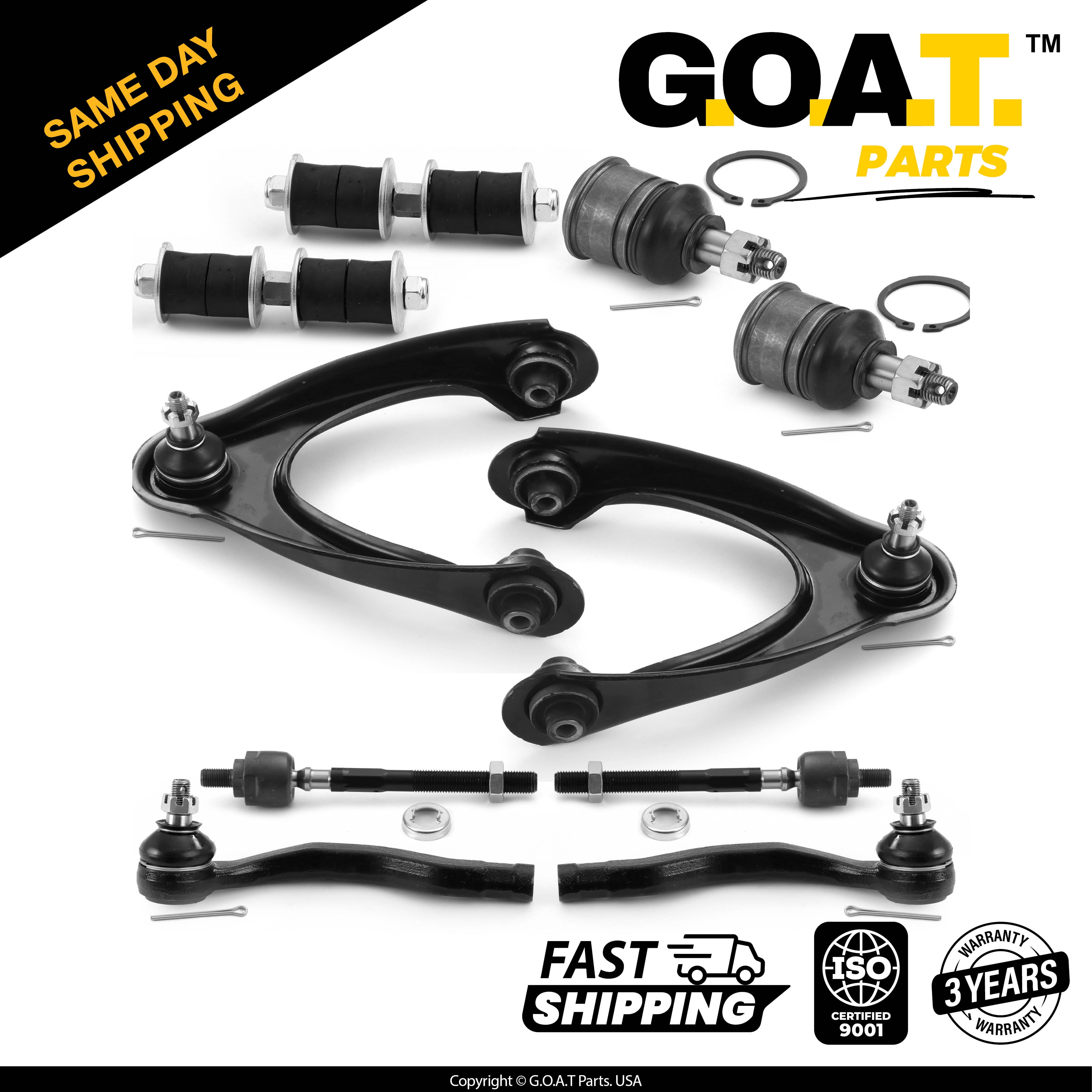 GOAT Parts - Sway Bar + Control Arm + Tie Rod for 1996-2000 Honda Civic ...