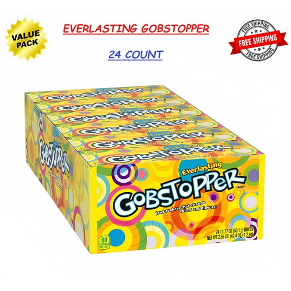 GOBSTOPPER Everlasting Candy, Assorted Fruit, 1.77-Ounce (24 Count) On ...