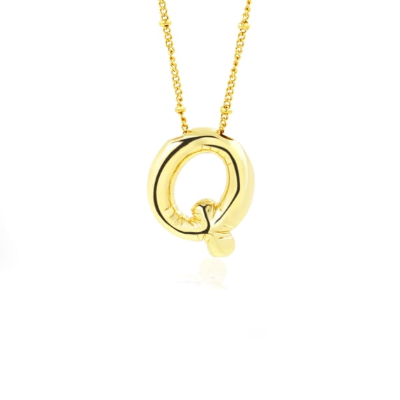 GOBWCOT Women's Gold Initial Necklace, Thick Gold-Plated Balloon Letter ...