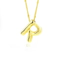 GOBWCOT Women's Gold Initial Necklace, Thick Gold-Plated Balloon Letter ...
