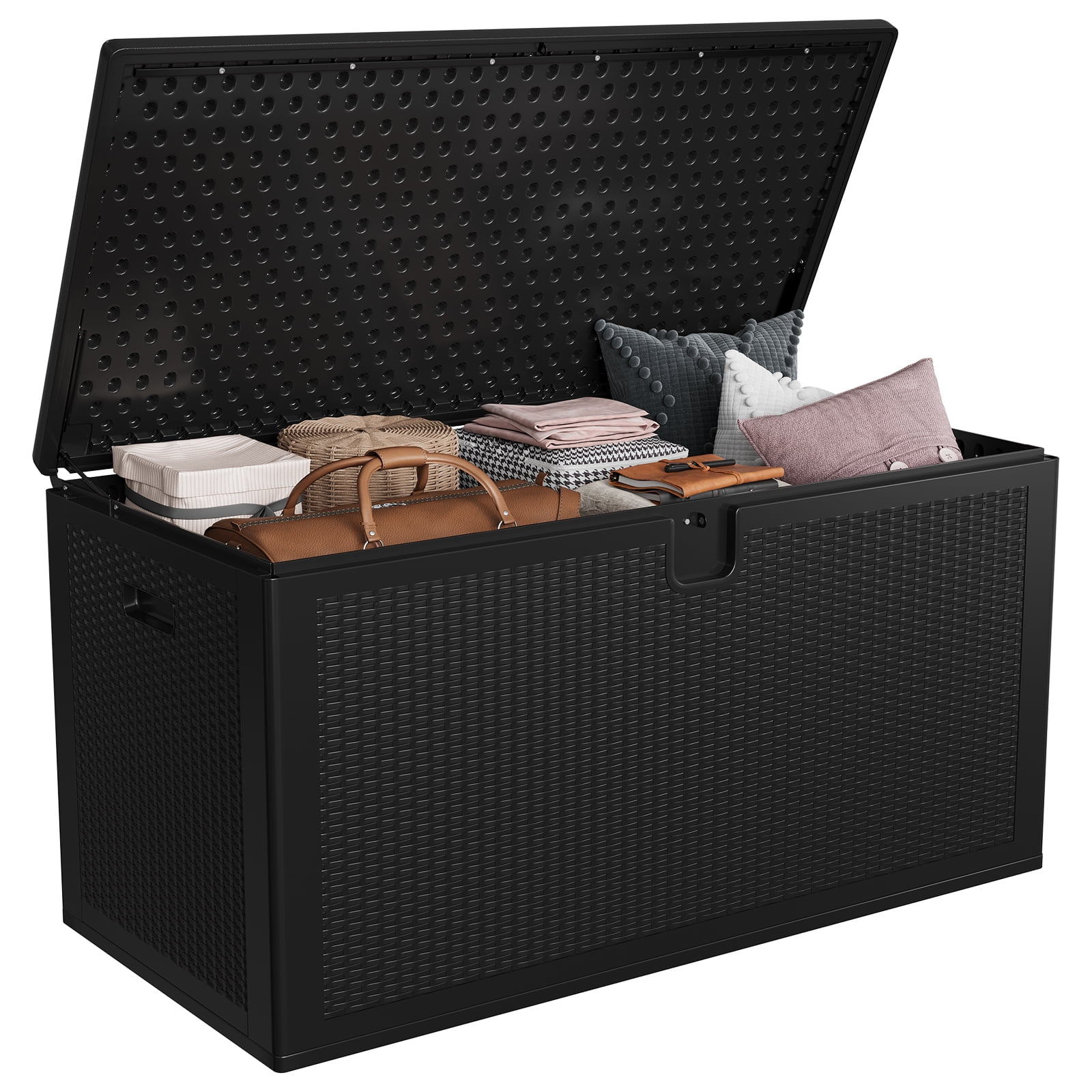 GOCAPTAIN 150 Gallon Deck Box, Lockable Resin Outdoor Storage Box ...