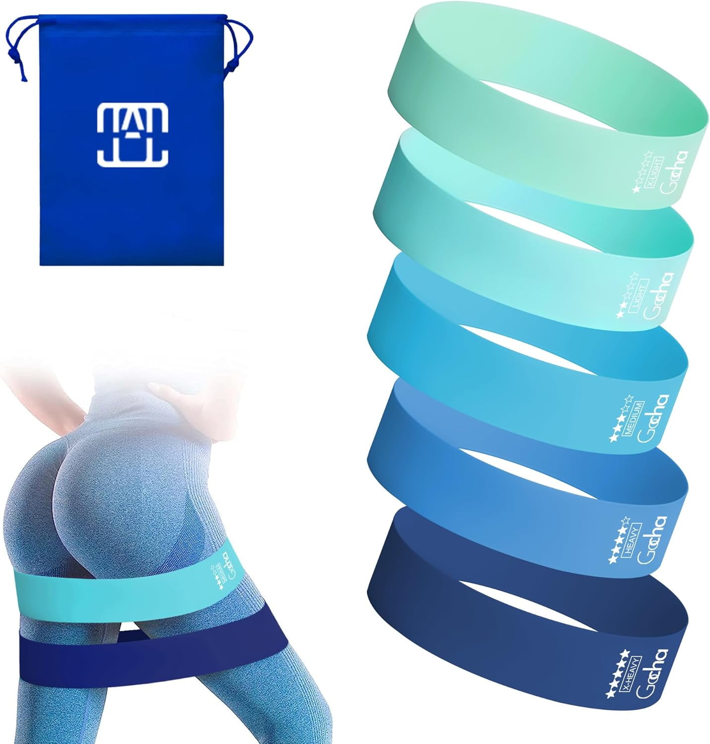 GOCHA Gadgets | Resistance Bands Set | 5 Resistance Loop Levels ...