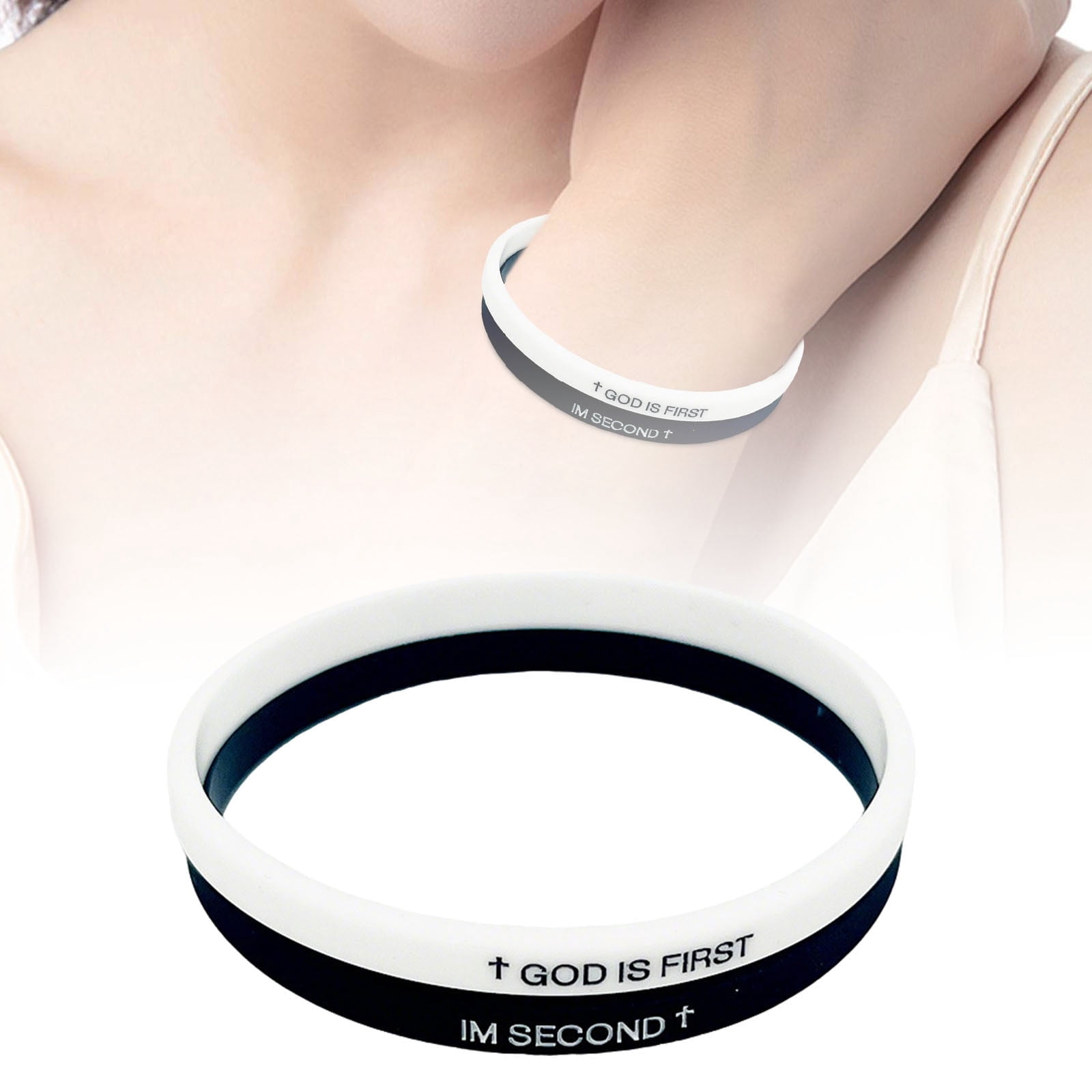 GOD FIRST I'M SECOND Christian Silicone Bracelet - Inspirational Bible ...