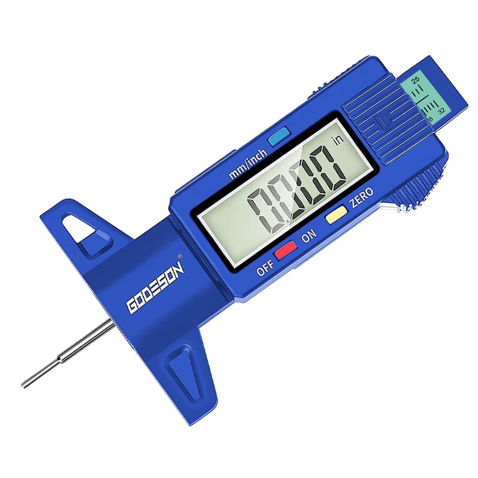 GODESON Blue Digital Tire Tread Depth Gauge UK,0-25.4 Mm Inch Tire Guage Digital with Large LCD ...