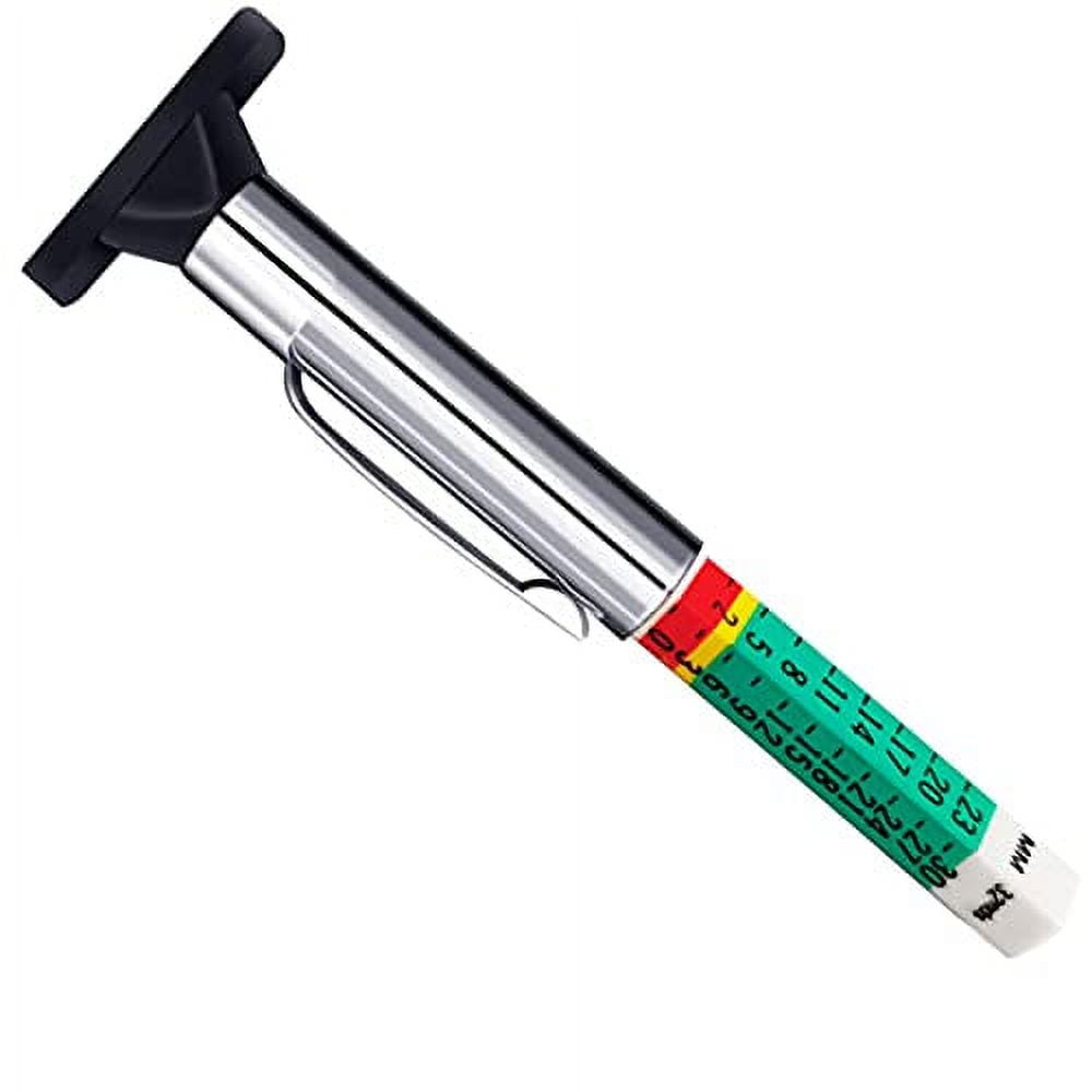GODESON Tire Tread Depth Gauge UK, 6-Sided Smart Color Coded Tire Depth ...