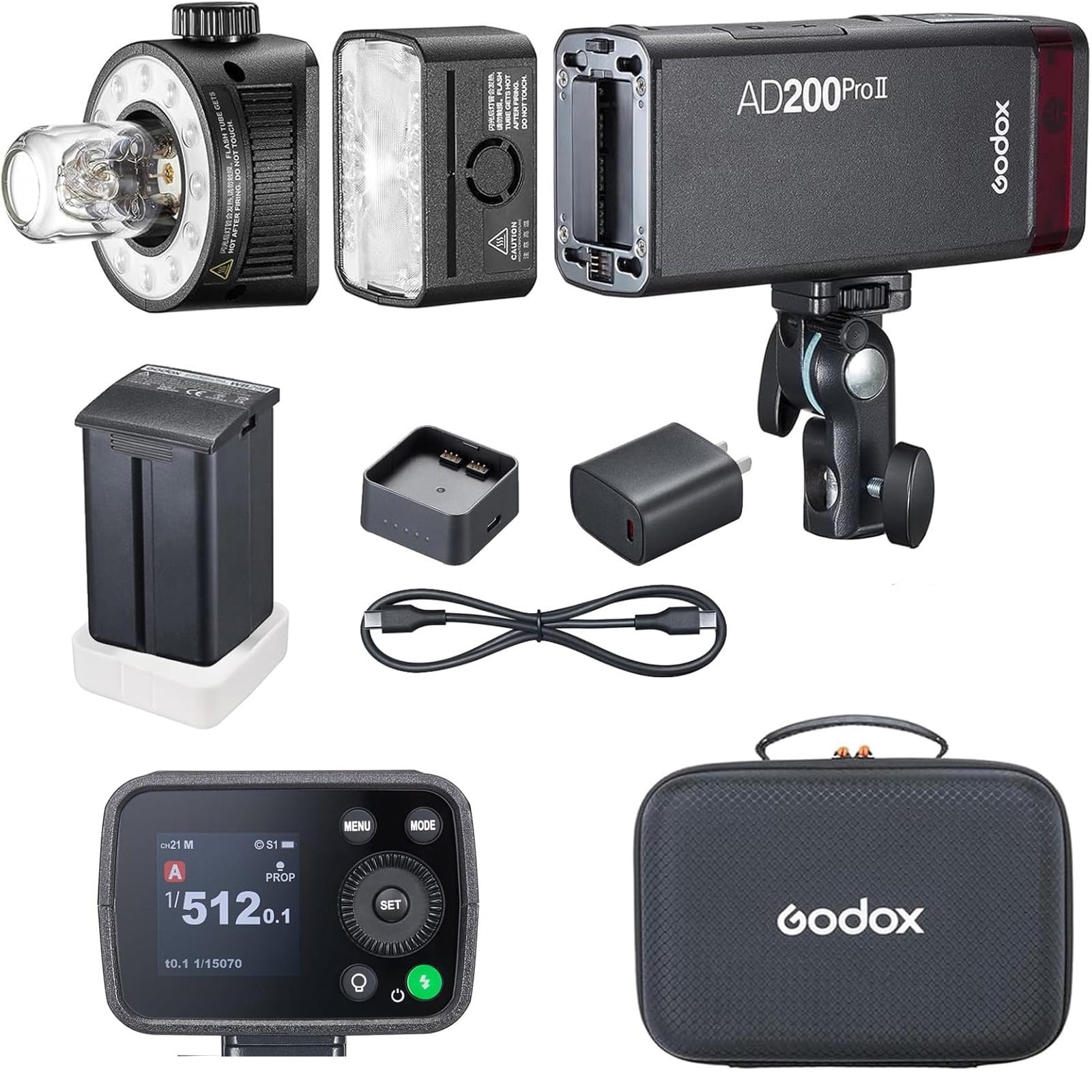 GODOX AD200 Pro II AD200ProII 200Ws 2.4G TTL Flash Strobe, 500 Full ...