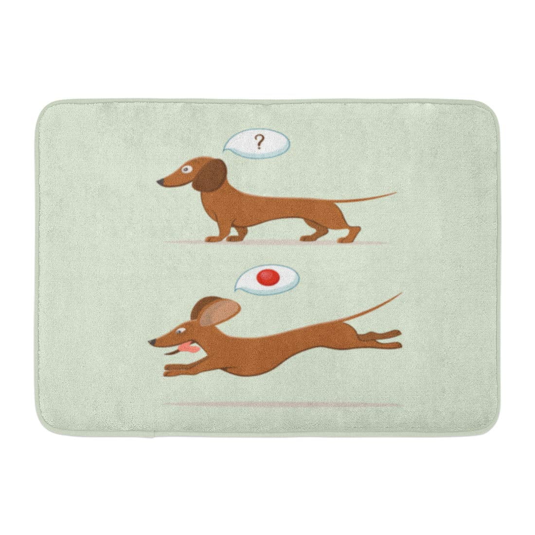 GODPOK Action Black Dog Cute Cartoon Dachshund Brown Jump Animal Rug ...