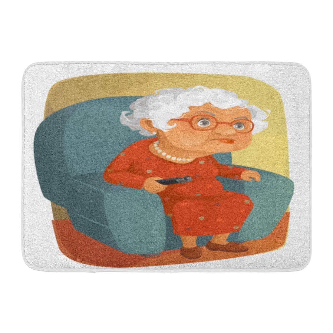 GODPOK Adult Gray Cartoon Grandma White Grandmother Age Rug Doormat ...