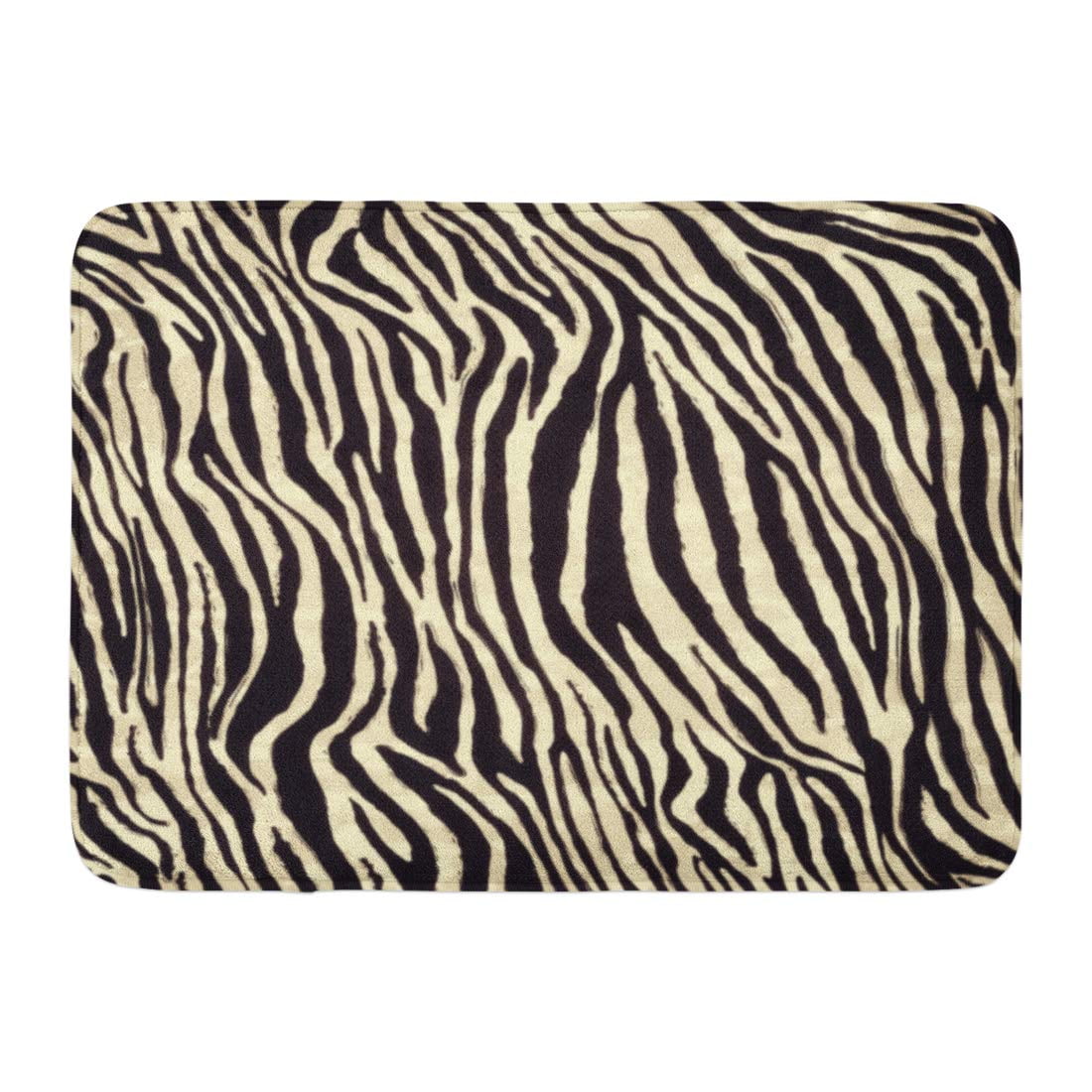 GODPOK Animal Black African Zebra Pattern Skin Africa Rug Doormat Bath ...
