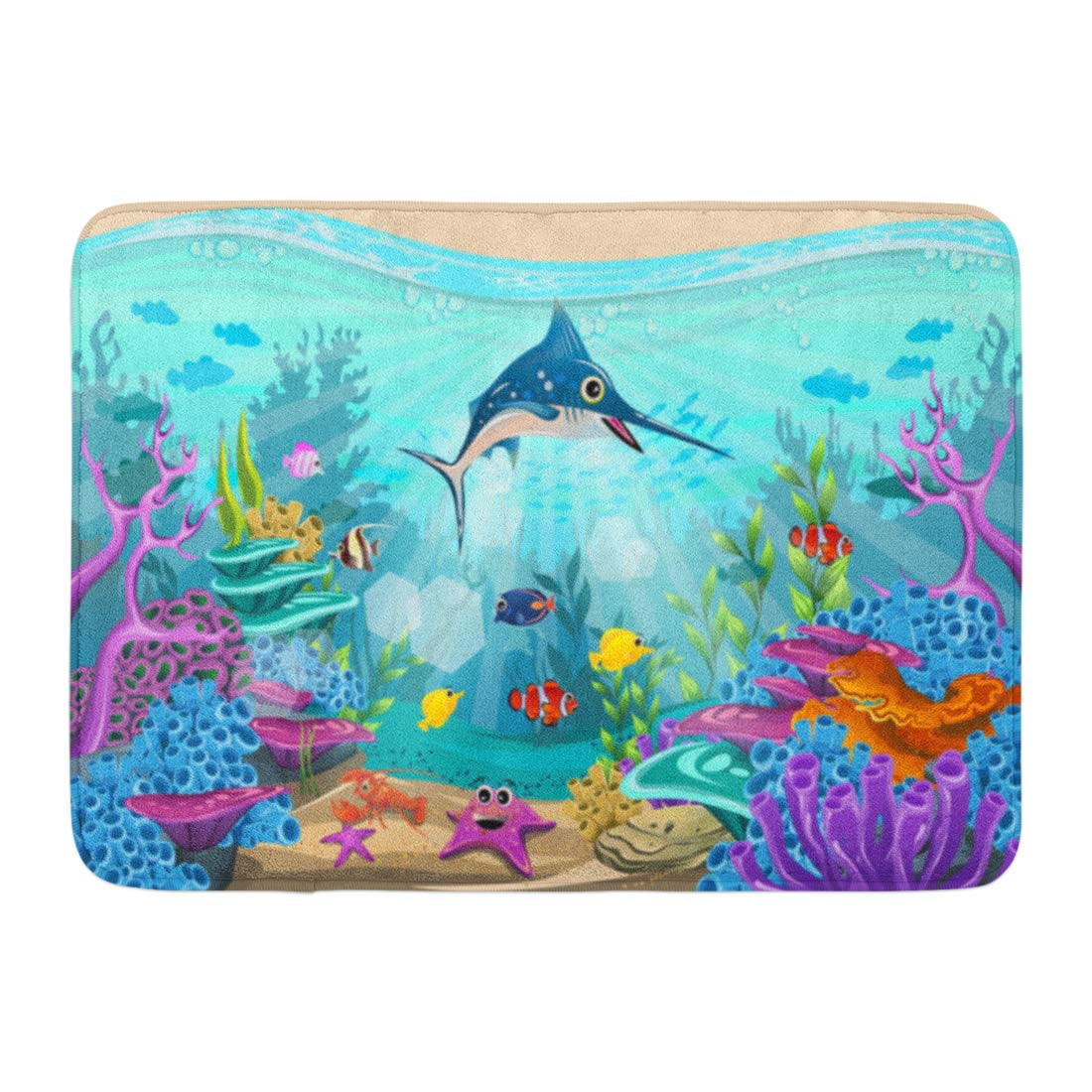 GODPOK Aquarium Blue Animal Fish and Coral Reefs Under The Sea ...