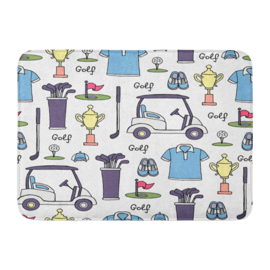 GODPOK Bag White Drawn Colored Symbols Golf Pattern on The Hobby Game ...