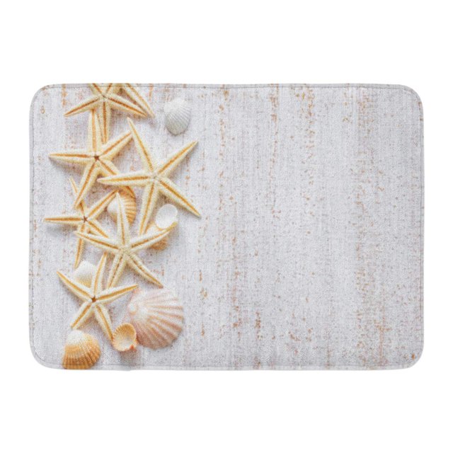 GODPOK Beach Beige Exotic Sea Shells White Abstract Beauty Rug Doormat ...