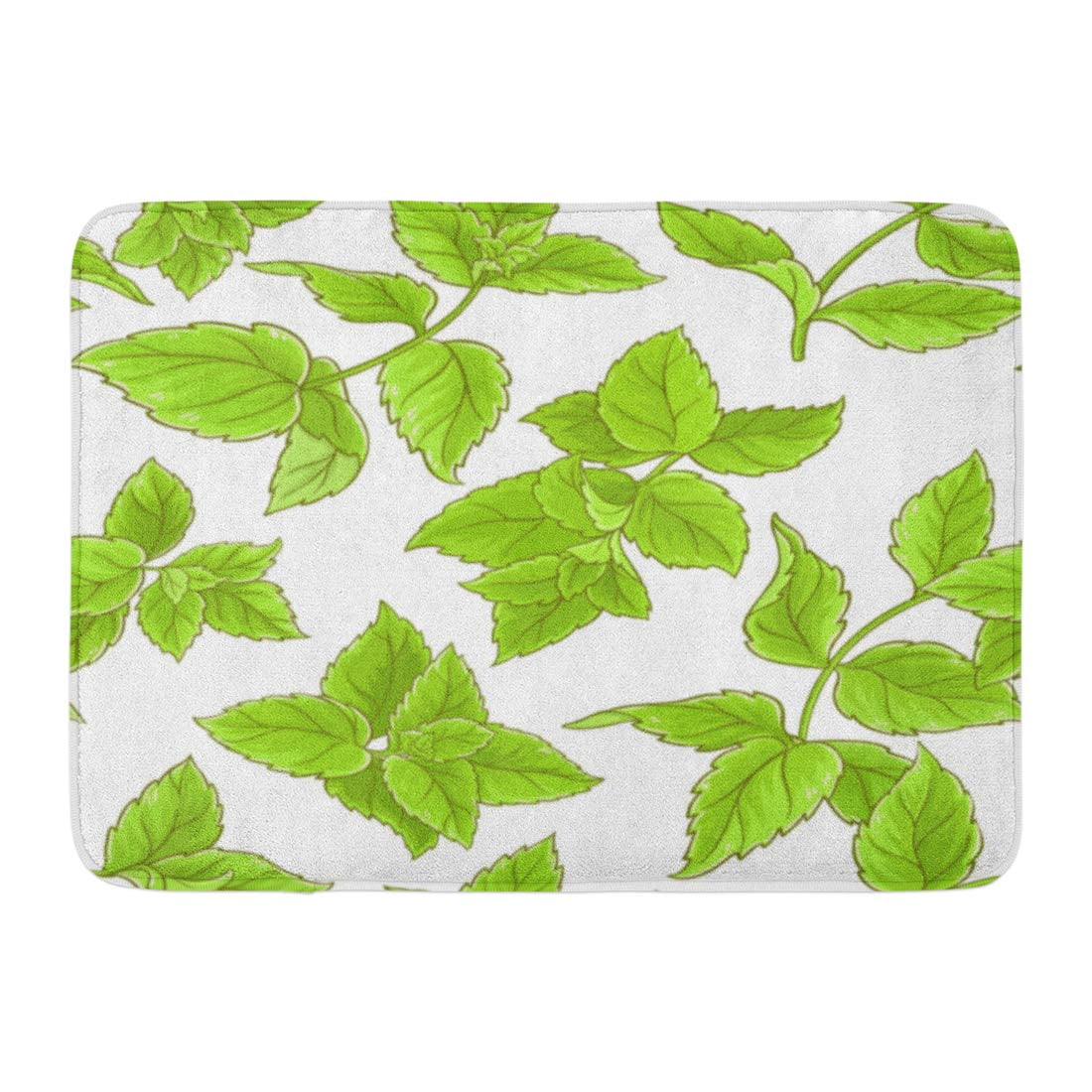 GODPOK Botanical Green Aroma Peppermint Pattern White Aromatherapy ...