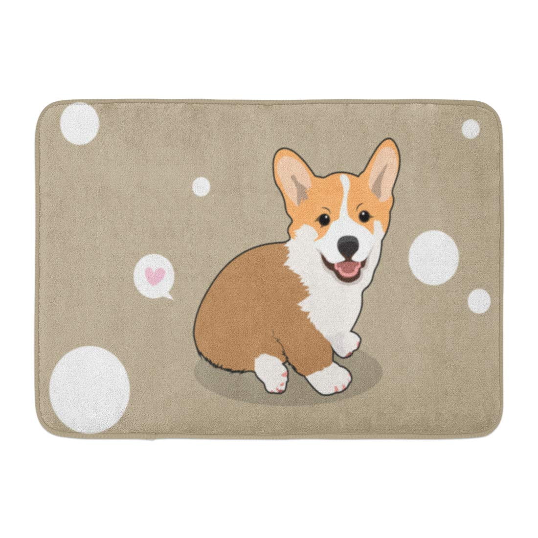 GODPOK Breed Brown Animal Cute Corgi Dog White Baby Canine Rug Doormat ...