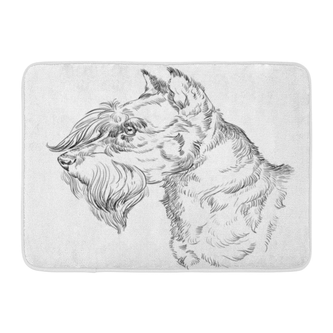 GODPOK Canine Adult Miniature Schnauzer Dog Hand Drawing in Black Color ...