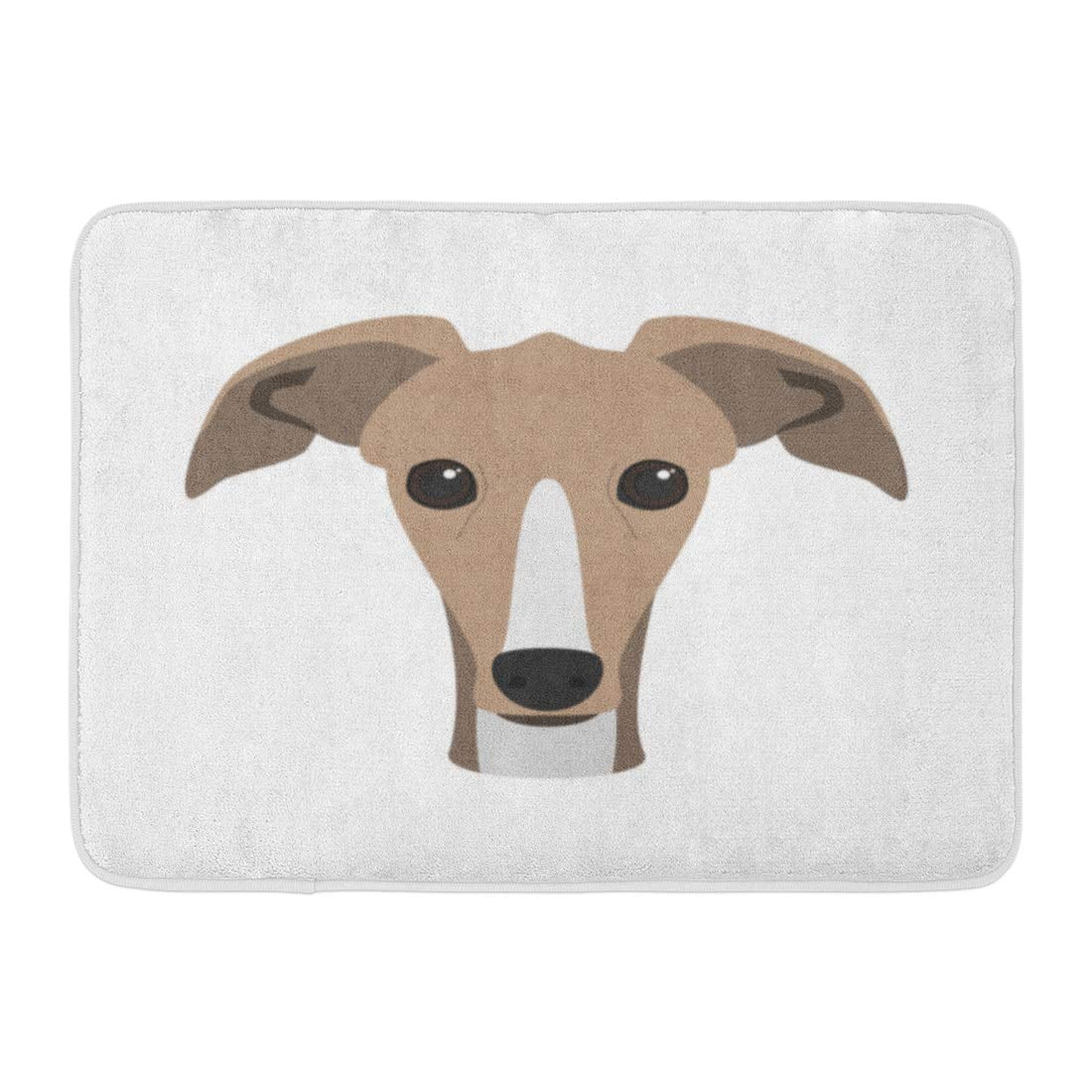 GODPOK Canine Animal Greyhound Dog White Breed Cartoon Rug Doormat Bath ...