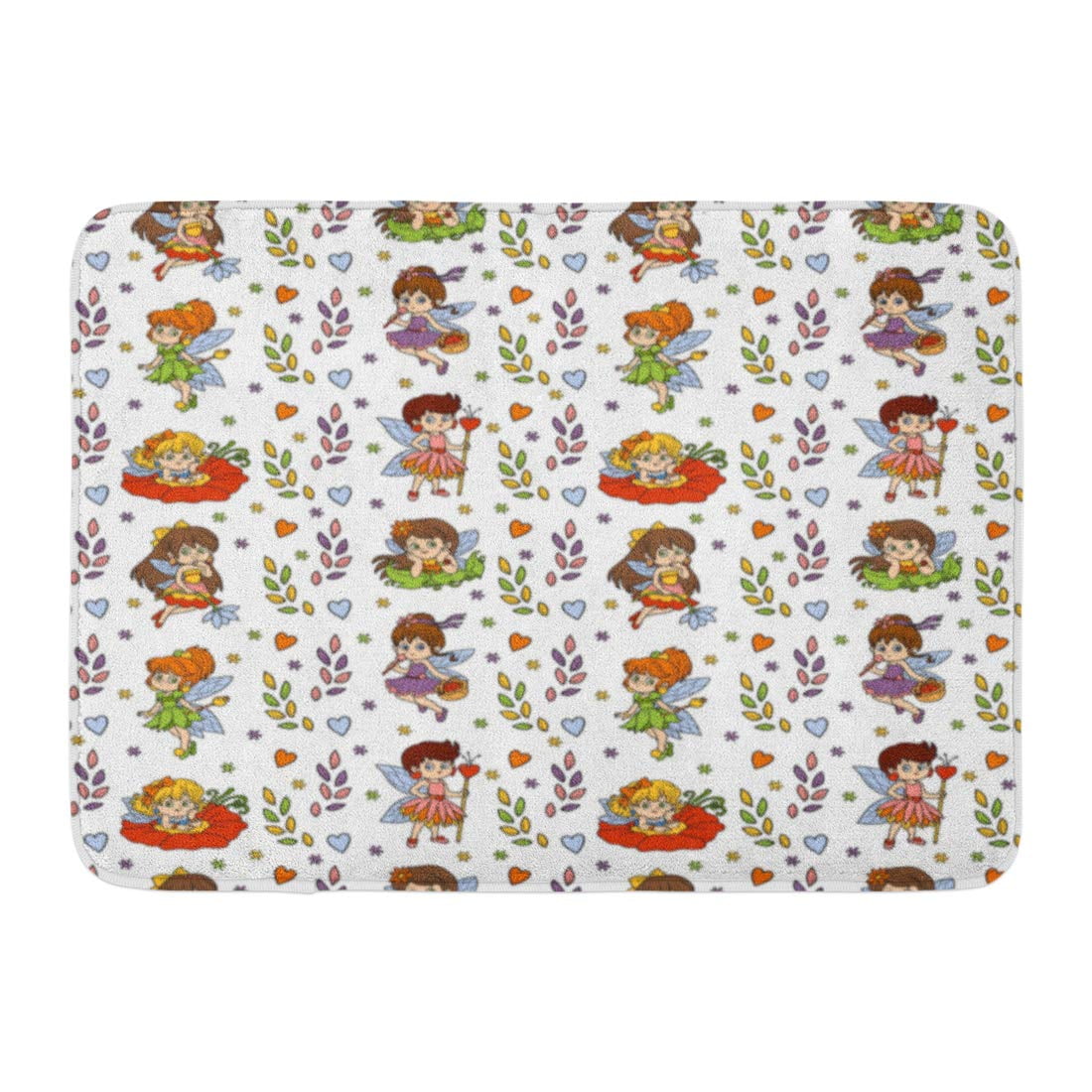 GODPOK Cartoon Green Bitmap Color with Little Fairies on White ...