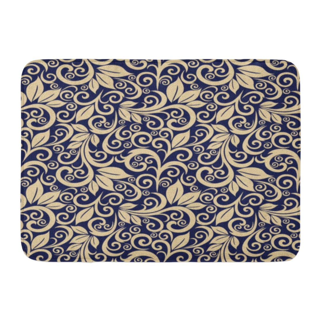 GODPOK Classic Carpet Blue with Beige Pattern in Baroque Style Retro ...