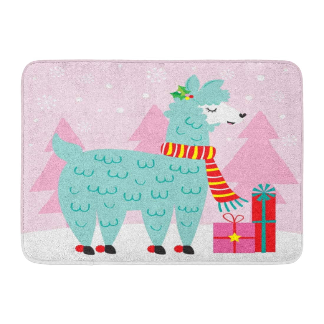 GODPOK Cute Alpaca Christmas Llama Presents Celebration Gifts Rug ...