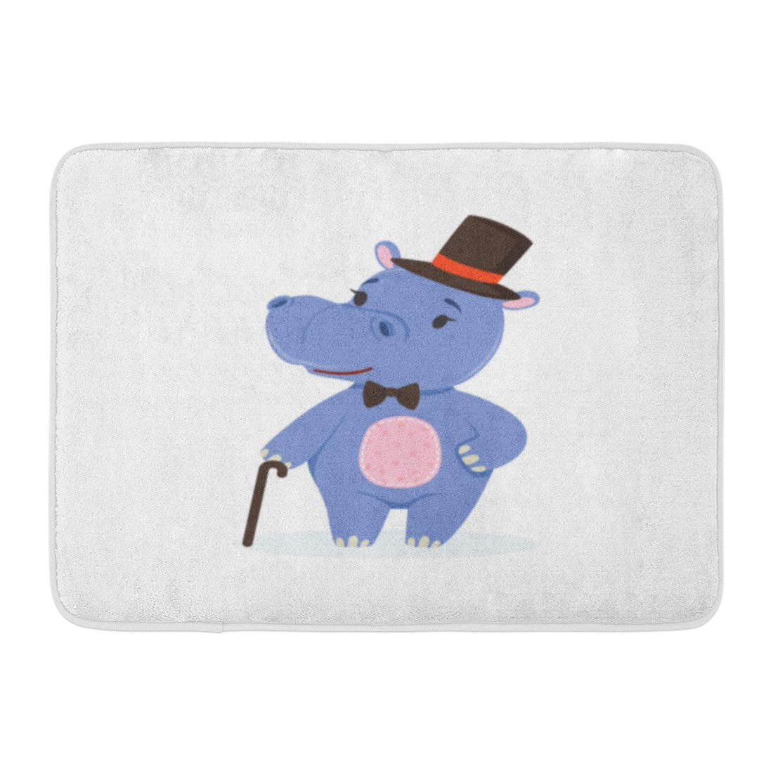 GODPOK Funny Baby Hippo Character Wearing Top Hat and Bow Tie Standing ...