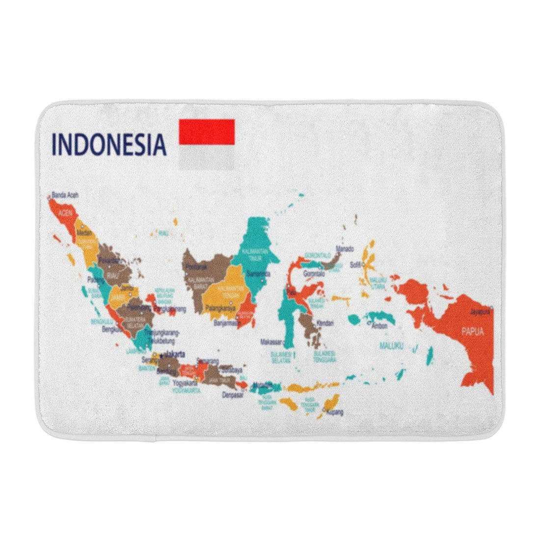 GODPOK Green Bandung Red Jakarta Indonesia Map and Flag Highly Detailed ...