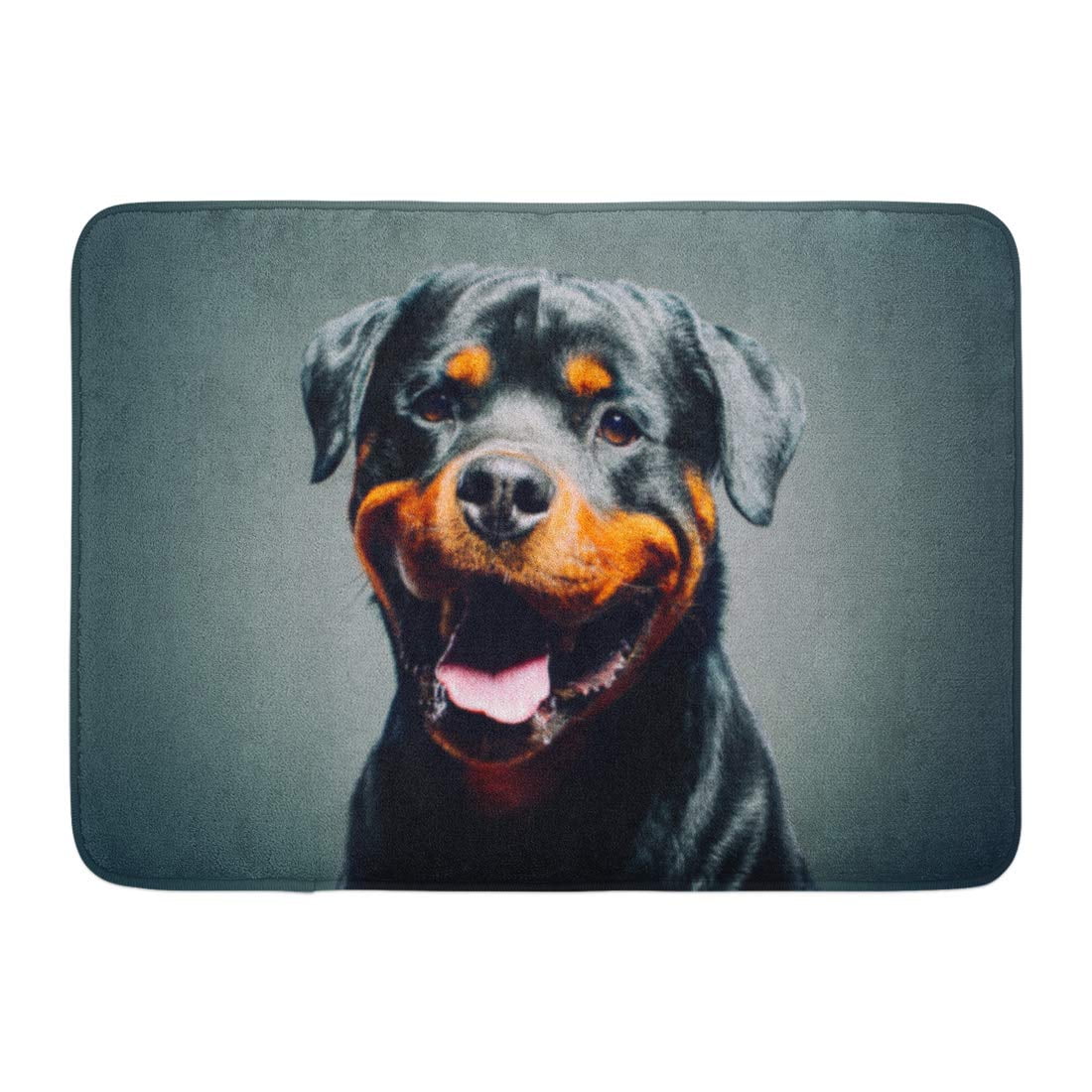 GODPOK Happy Black Face Portrait of Dog Rottweiler Cute Adorable Rug ...