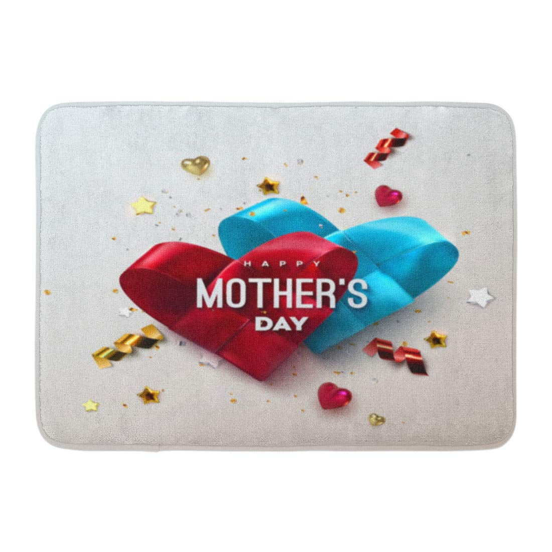 GODPOK Happy Mothers Day Festive Red Woven Ribbon Hearts with Confetti ...