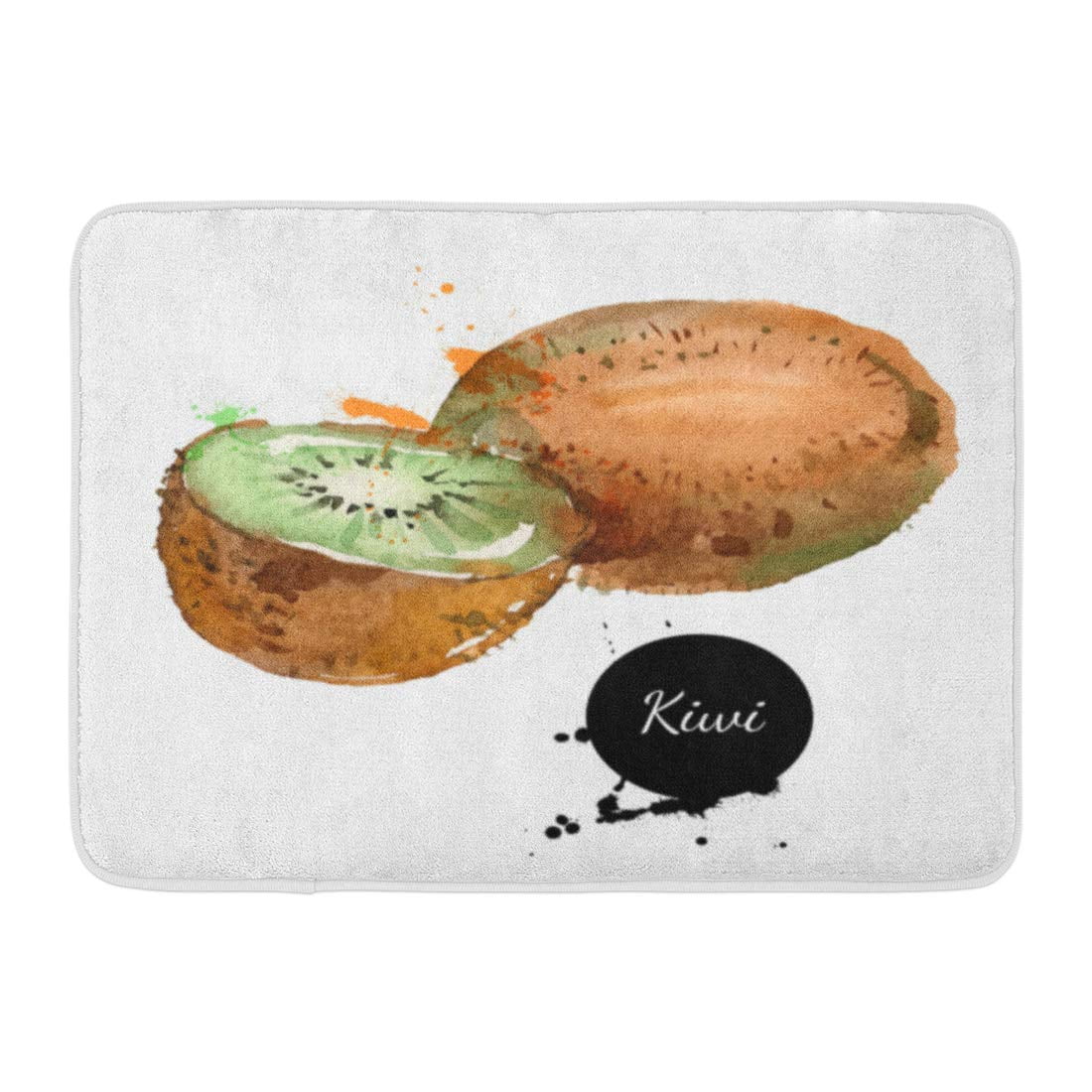 GODPOK Ingredient Green Food Watercolor Painting on White of Fruit Kiwi ...