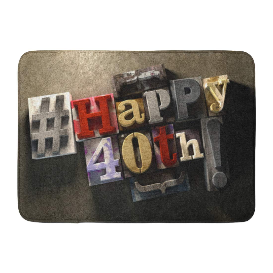 GODPOK Ink Splattered Wood Blocks with Grungy Happy 40Th Birthday ...