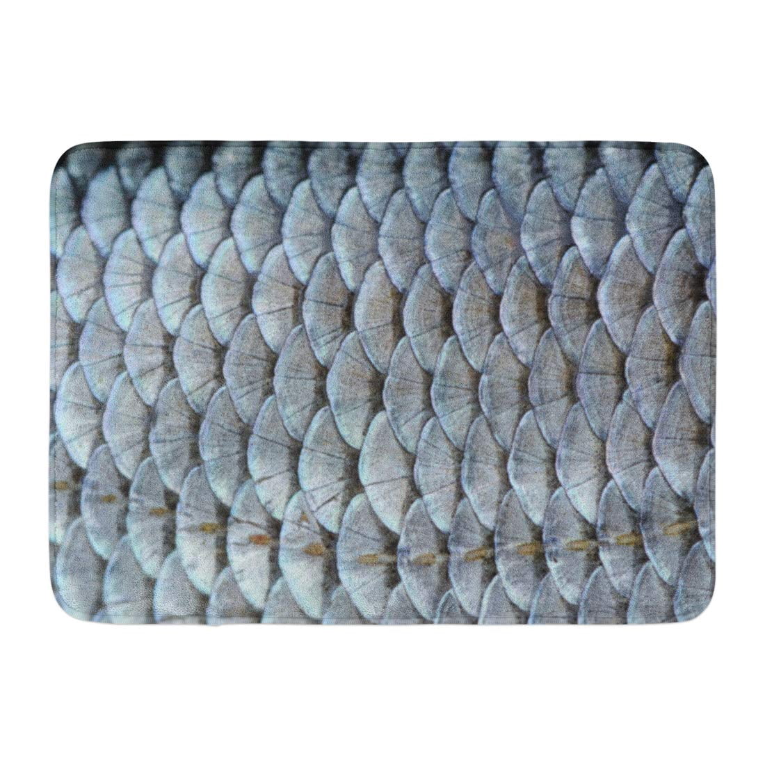 GODPOK Macro Silver Skin Real Roach Fish Scales Gray Closeup Scaly Rug ...