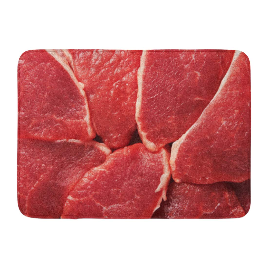 GODPOK Market Red Beef Piece of Fresh Raw Meat Cow Pork Rug Doormat ...