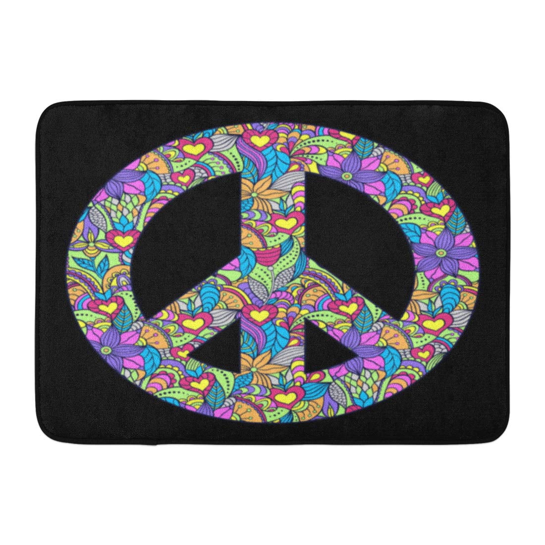 GODPOK Orange Pacific Blue Sign of Colorful Peace Symbol on Black Green ...
