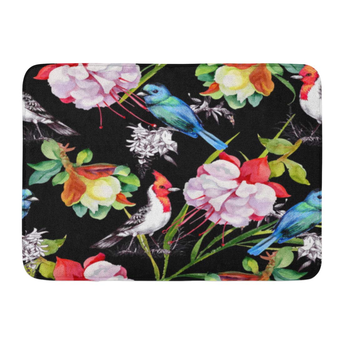 GODPOK Pink Beauty White Tropical Watercolor with Beautiful Flowers and ...