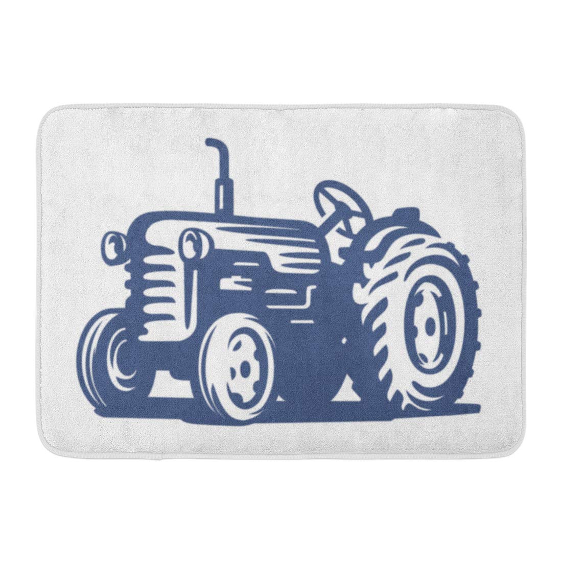 GODPOK Retro Vintage Blue Tractor on White Old Farm Rug Doormat Bath ...