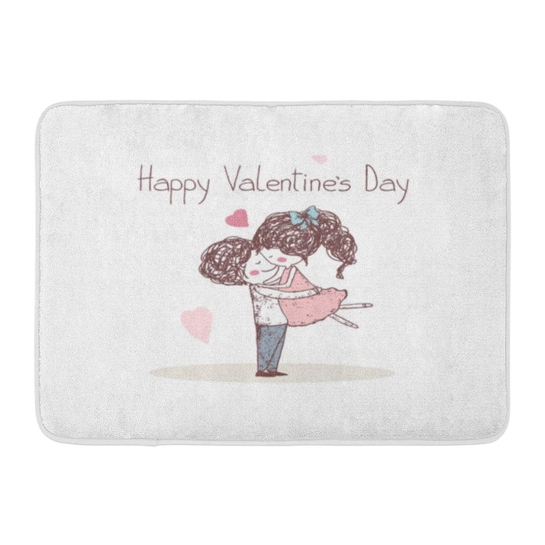 GODPOK Romantic Pink Kiss Boy Girl Kissing Love Wedding Rug Doormat ...