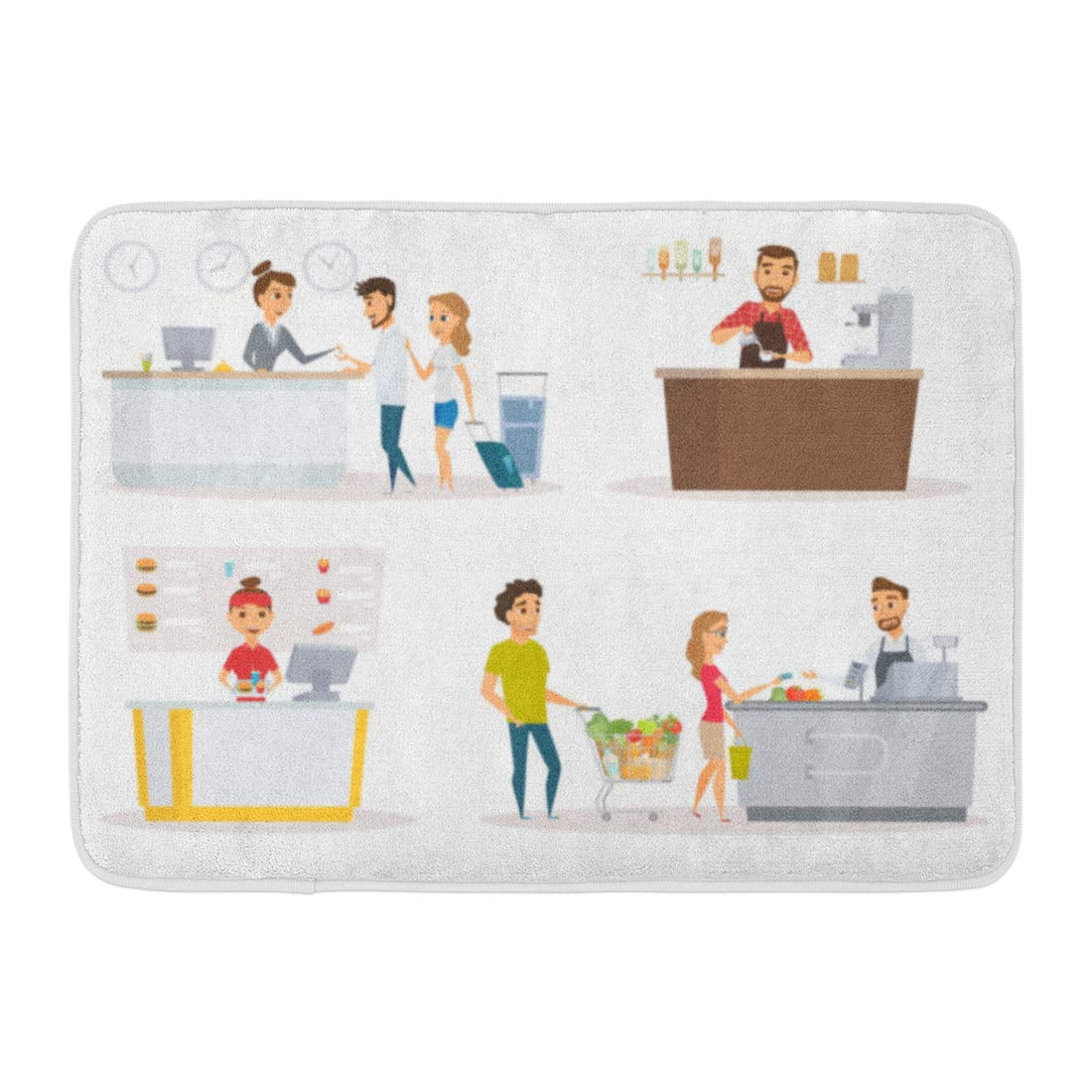 GODPOK Staff Cashier Checkout Counter and Buyer Pays Purchase in ...