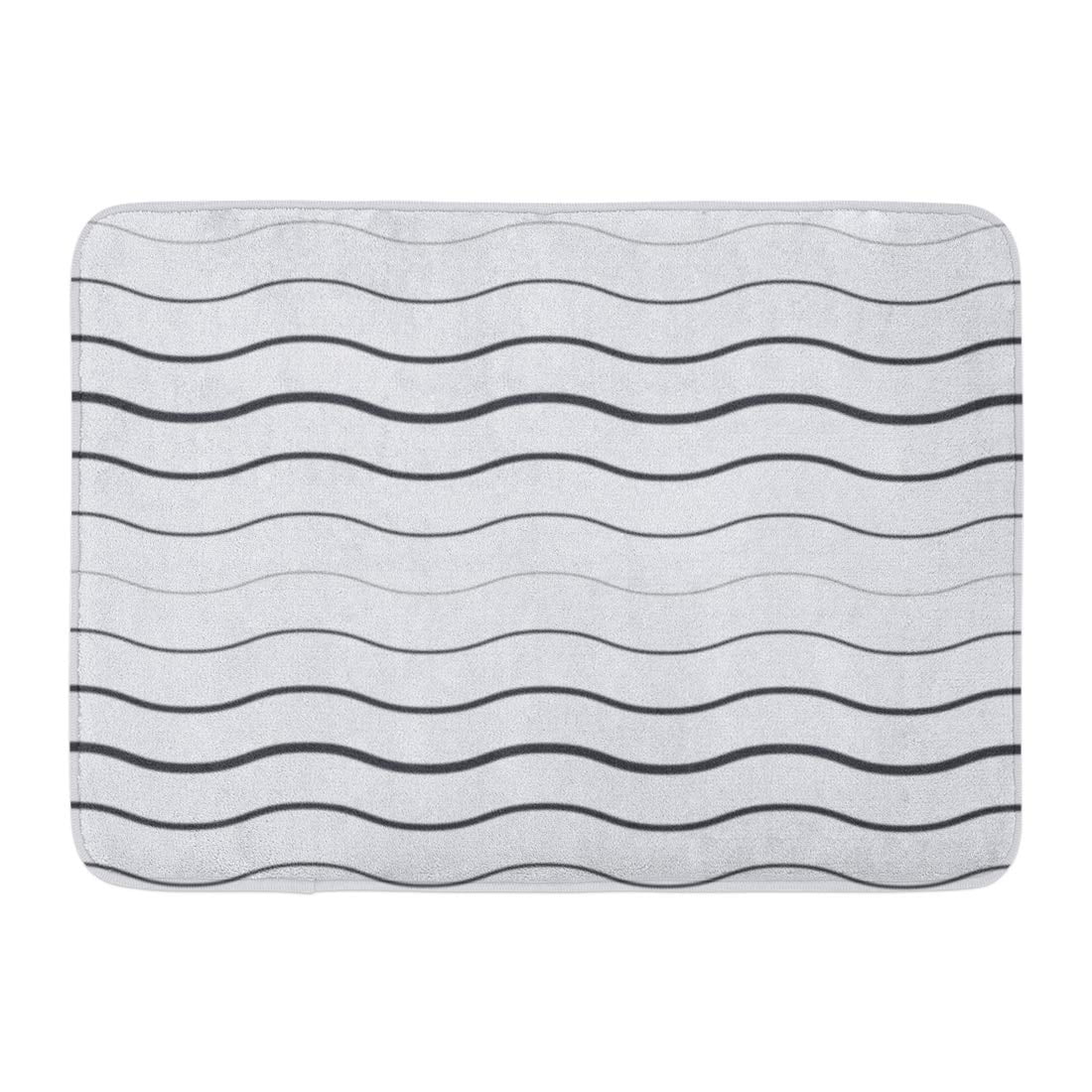 GODPOK Striped Line Abstract Black and White Waves Wavy Gradient Rug ...