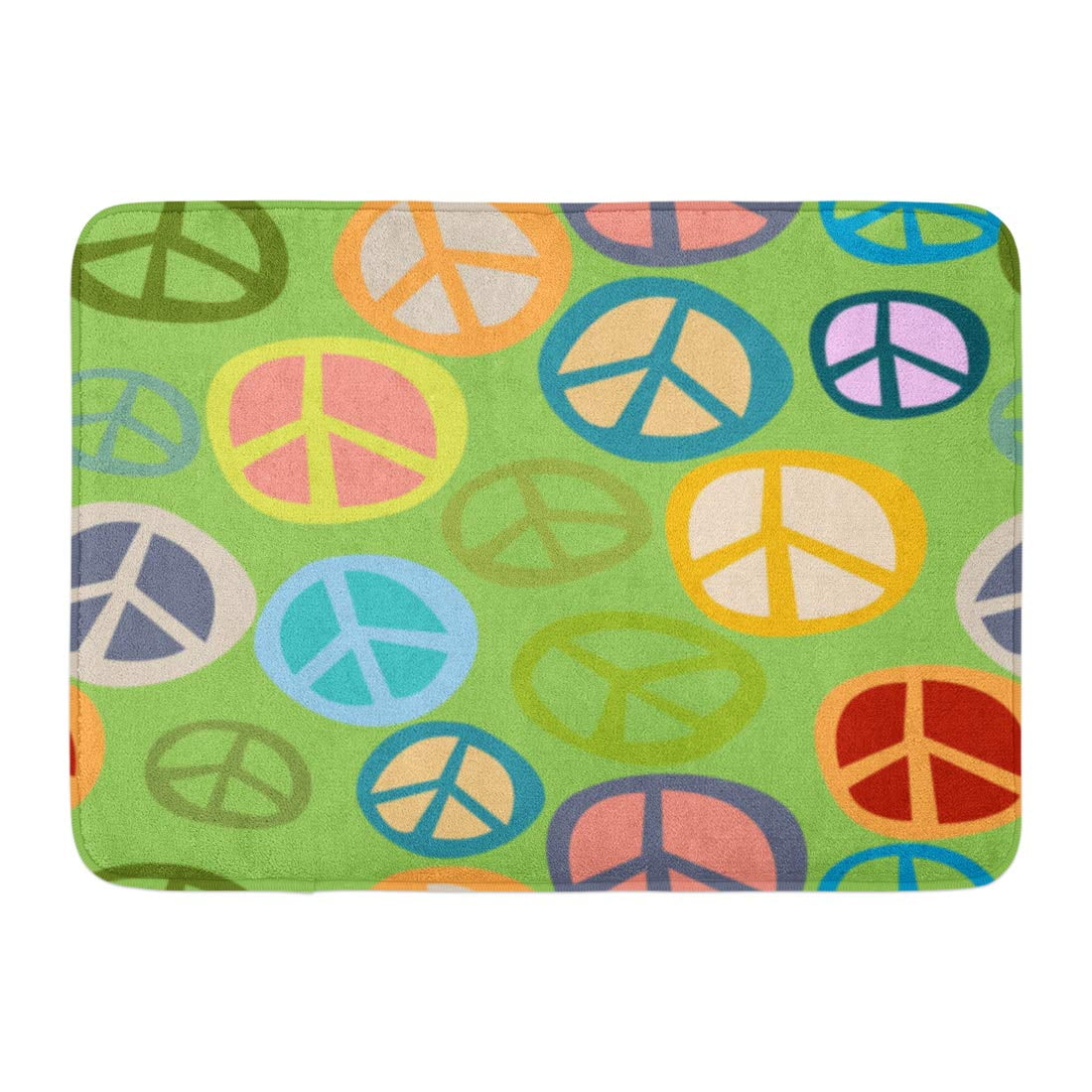 GODPOK Summer Colorful Fun Peace Symbol Hippy Beauty Rug Doormat Bath ...