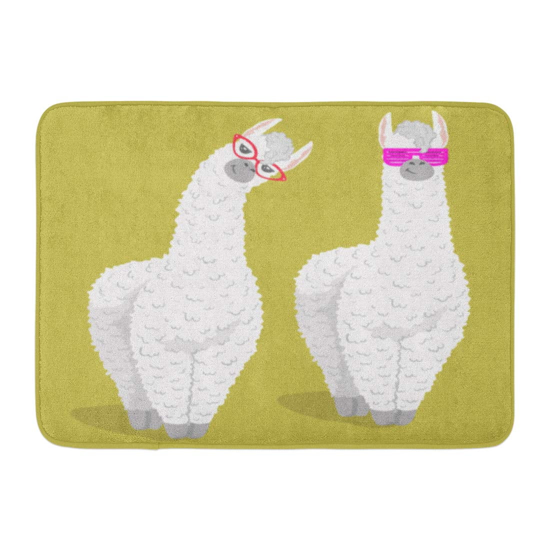 GODPOK Tassel Llama of Cute Cartoon Lama Alpaca in Trendy Glasses ...