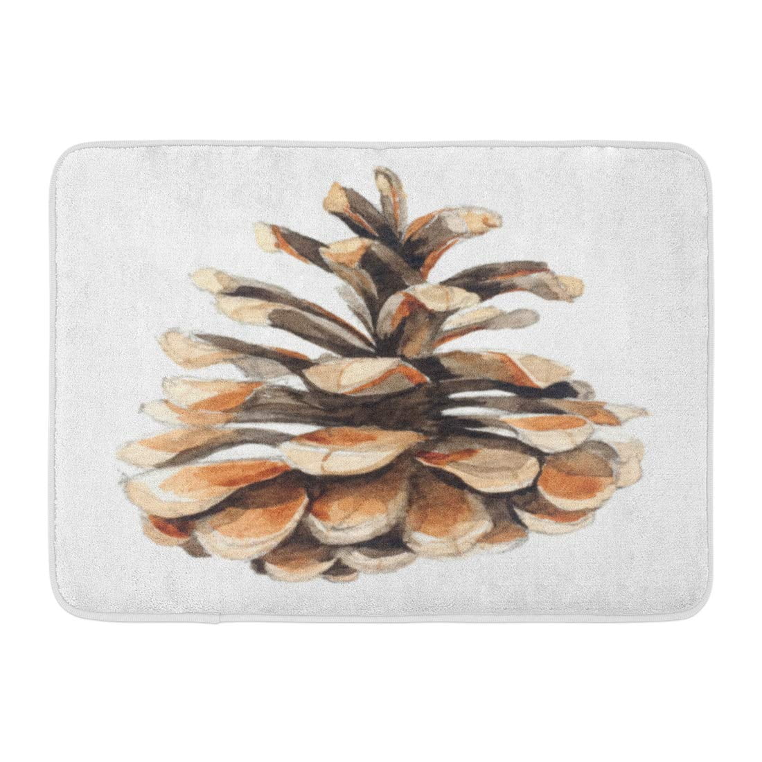 GODPOK White Holly Brown Pinecone Watercolor Pine Cone for Botanical ...