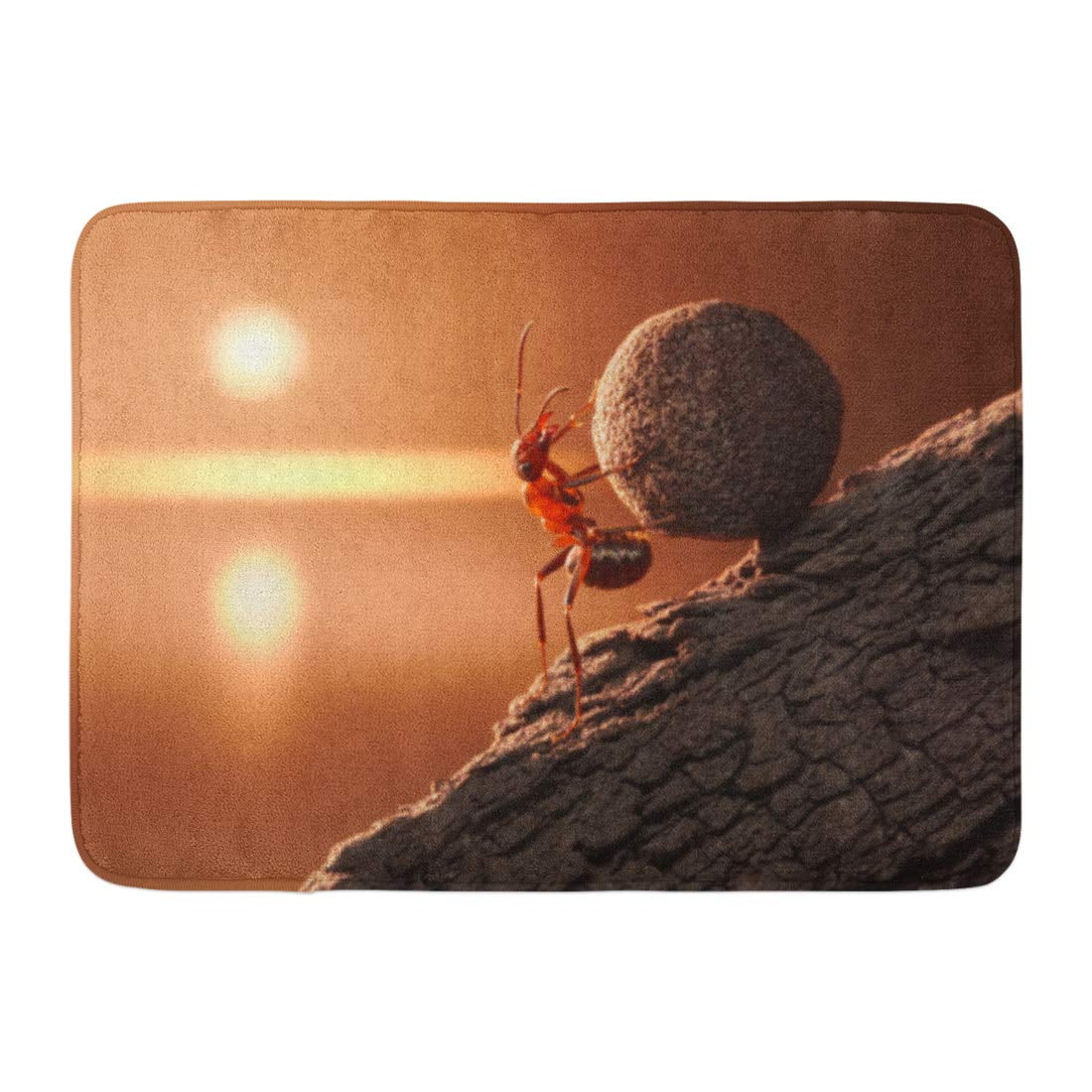 GODPOK Worker Red Hard Ant Sisyphus Rolls Stone Uphill on Mountain ...