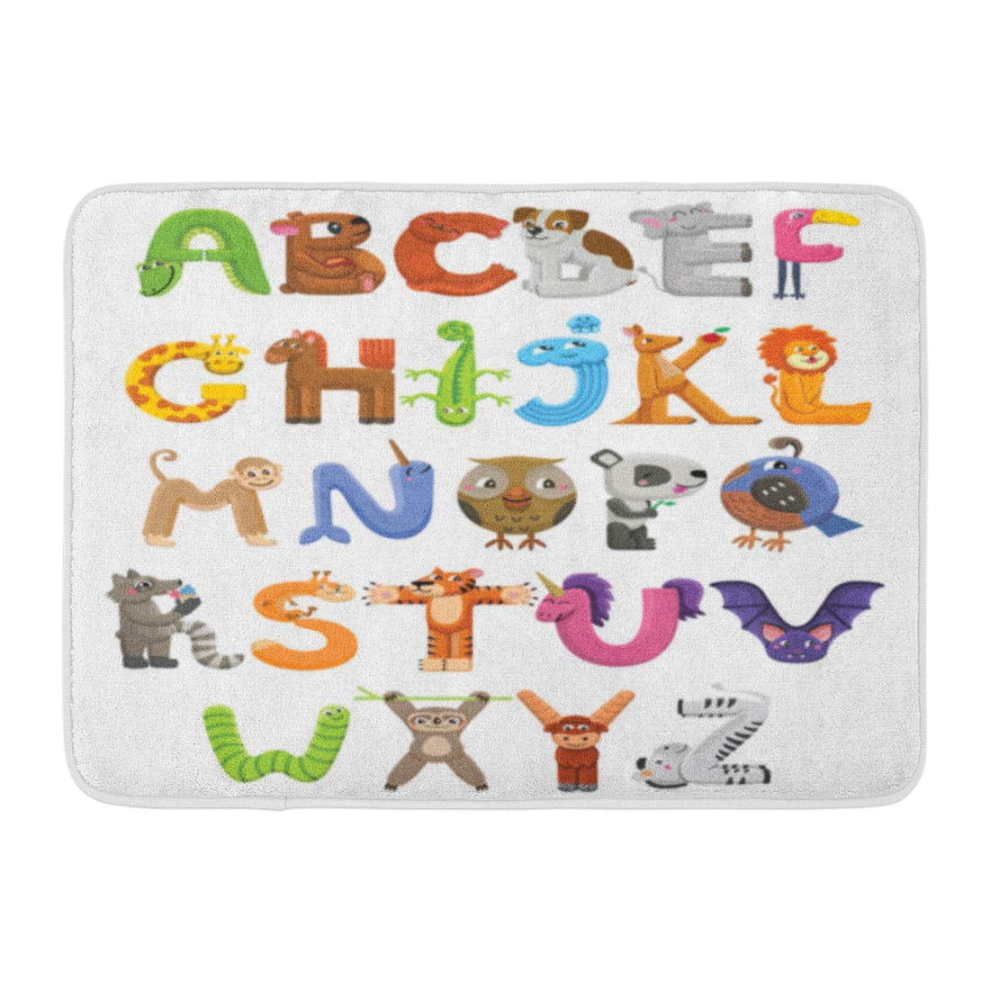 GODPOK Zoo Alphabet Animal Letters from to Z Cartoon Cute White ...