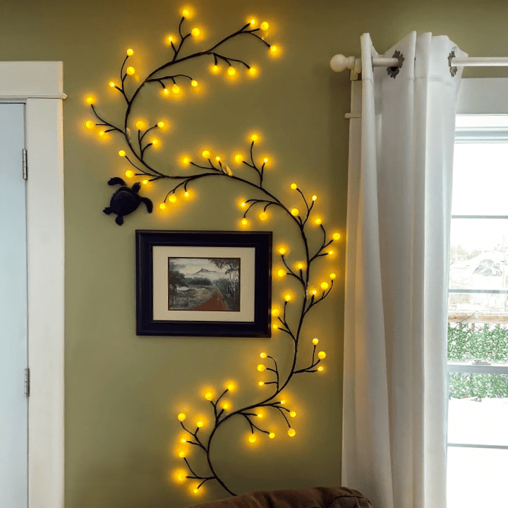 GOESWELL Willow Vine Lights Room Decor 7.5Ft 72 LEDs Twinkle Tree ...