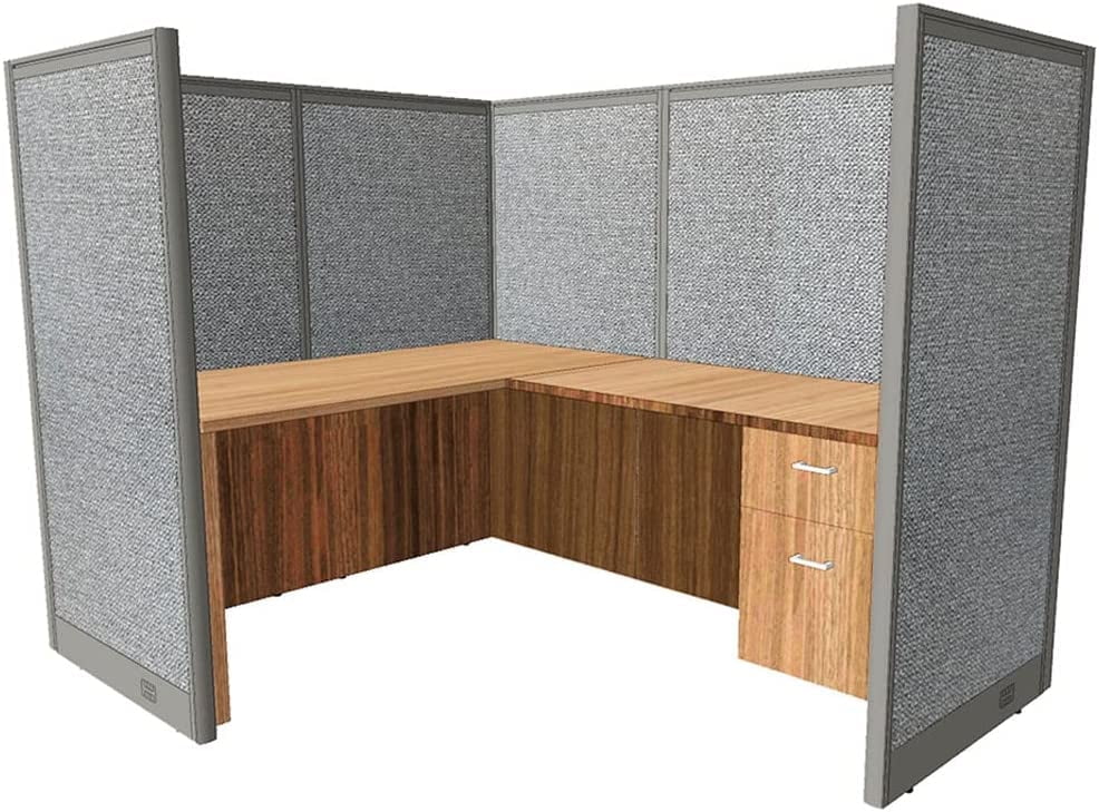 GOF 1 Person Workstation Cubicle (5.5’D x 6’W x 5’H, Walnut) Office ...