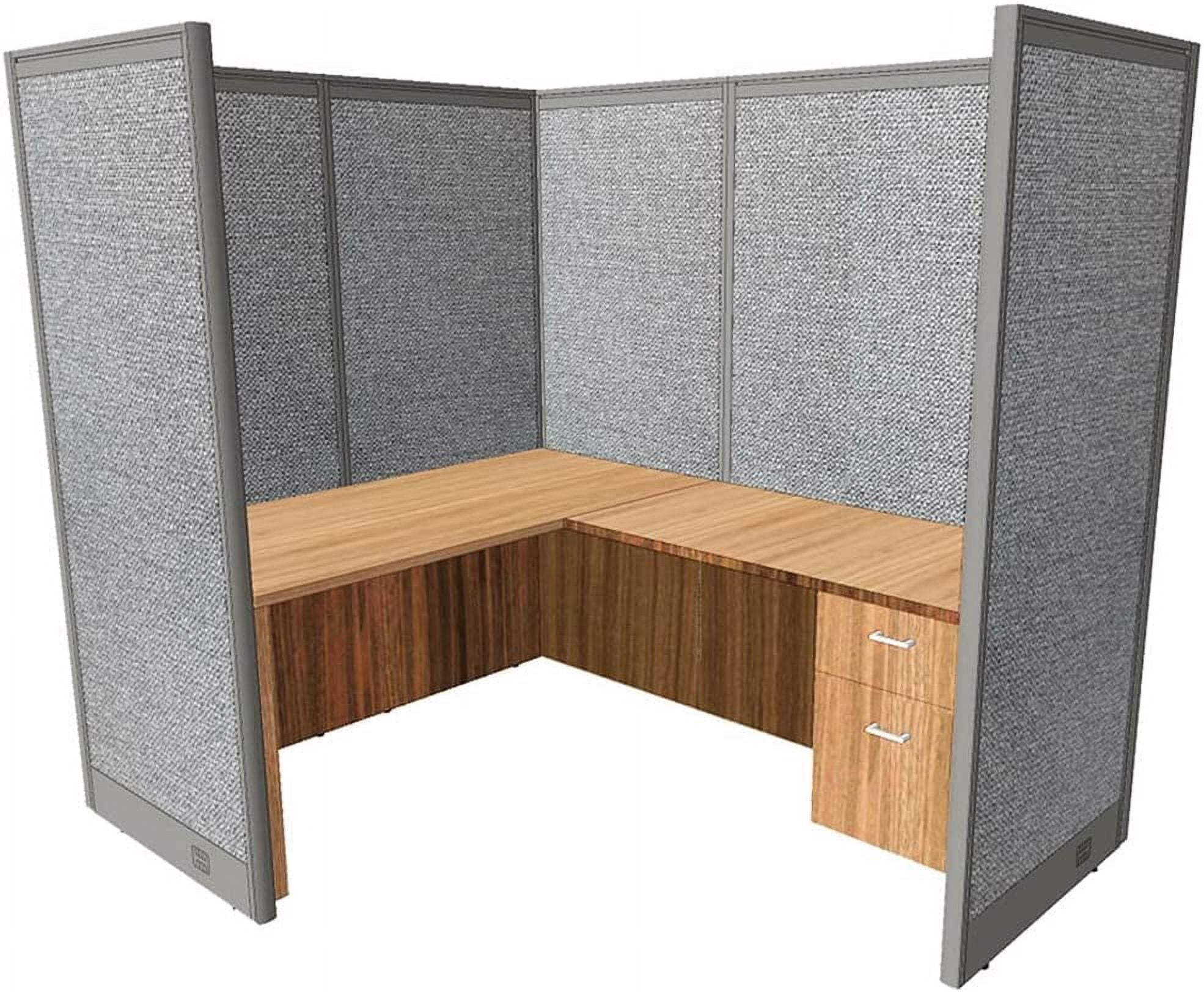 GOF 1 Person Workstation Cubicle (5.5’D x 6’W x 6’H, Walnut) Office ...