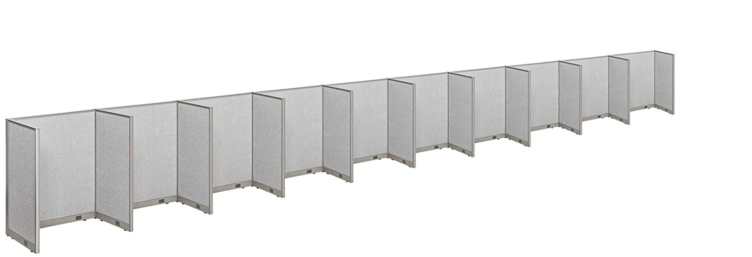 GOF 10 Stations Office Cubicle (30”D x 480”W x 60”H) Freestanding ...