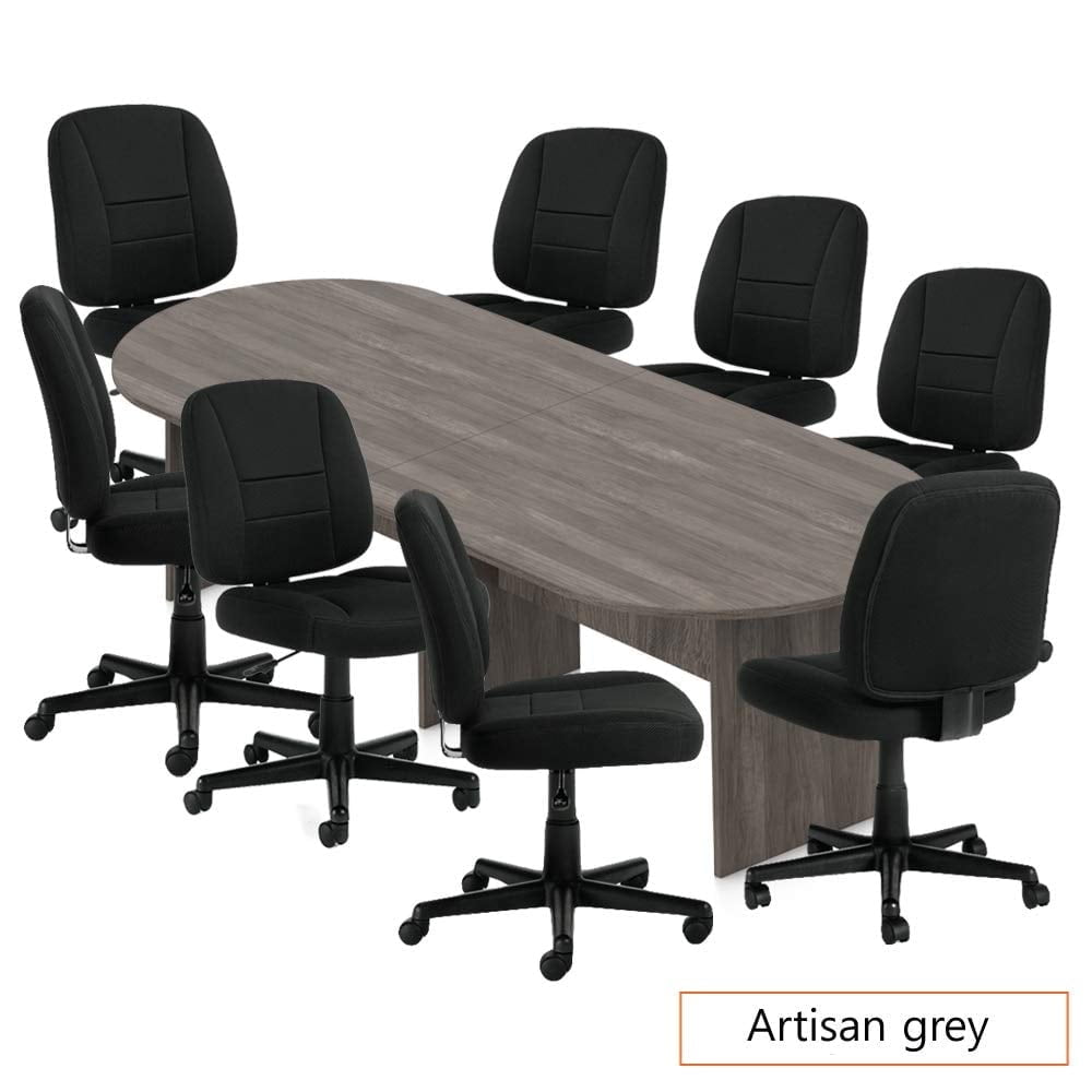 GOF 10 ft. Artisan Gray Conference Table with 8 Air Mesh Task Chairs ...
