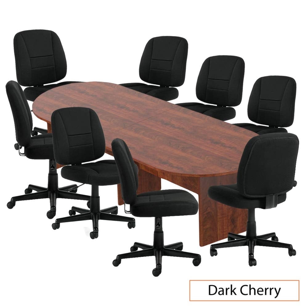 GOF 10 ft. Dark Cherry Conference Table with 8 Air Mesh Task Chairs ...